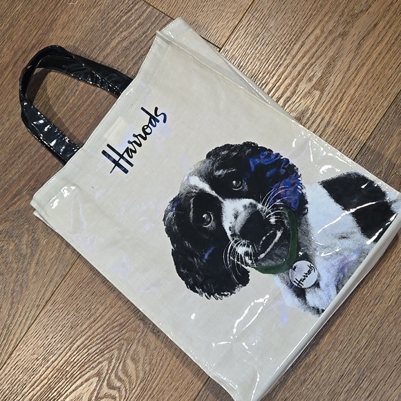 Harrods | Bags | Harrods Pvc Dog Print Shopping Bag Tote 6886 | Poshmark